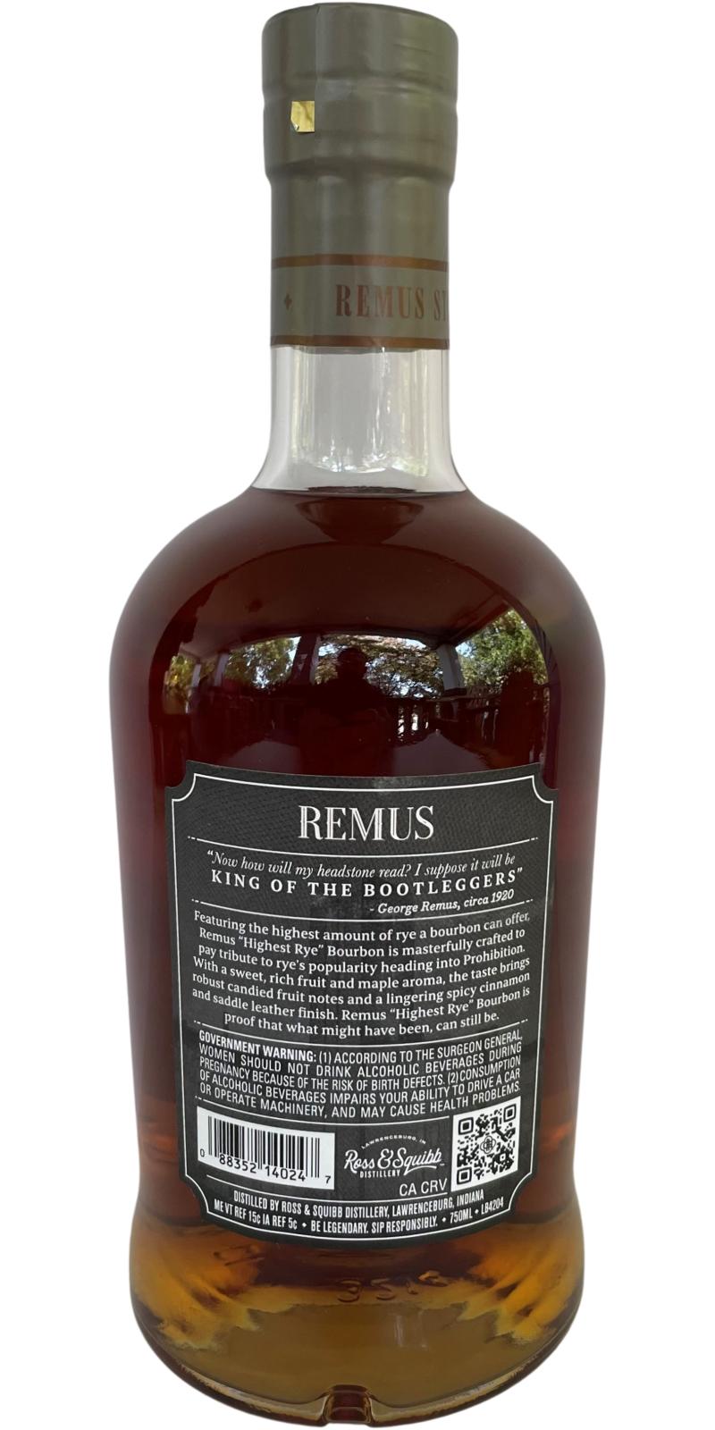 Remus Straight Bourbon Whiskey - Ratings and reviews - Whiskybase