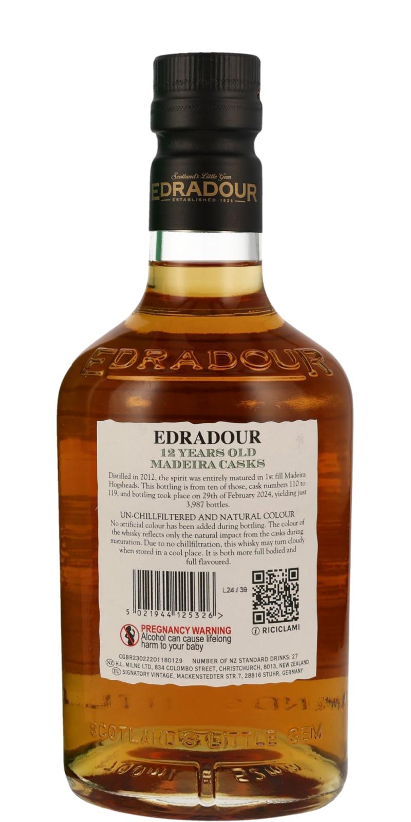 Edradour 2012 - Ratings and reviews - Whiskybase
